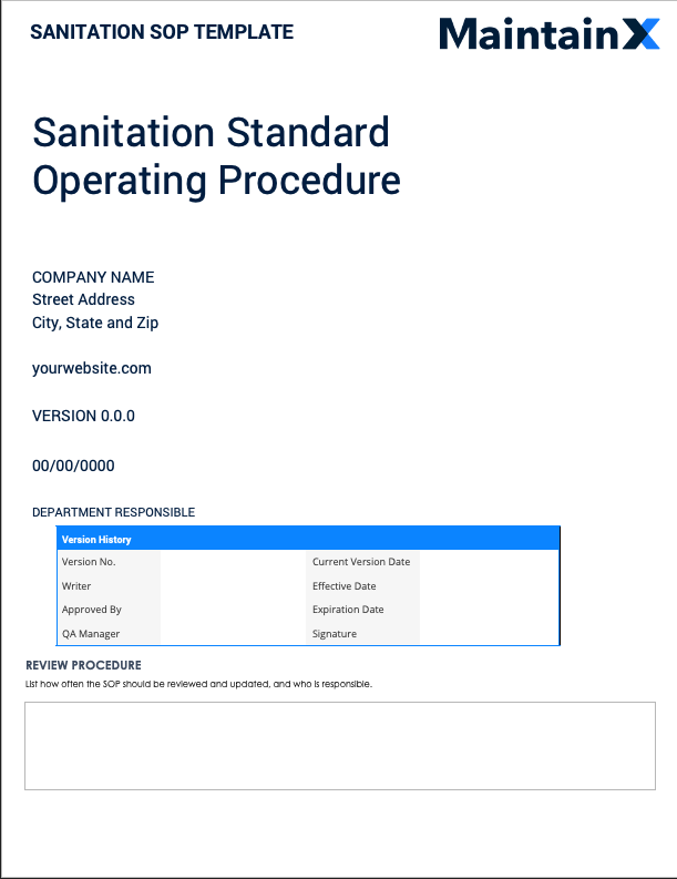Free Standard Operating Templates